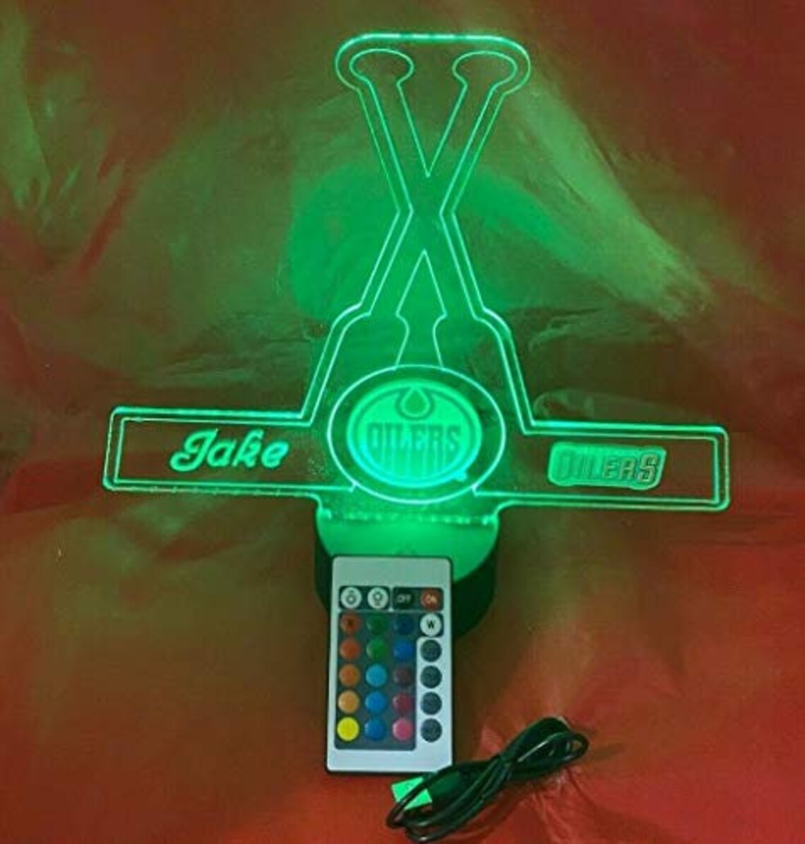 Edmonton Oilers Hockey Sticks Sports Night Light up Table Lamp | Etsy