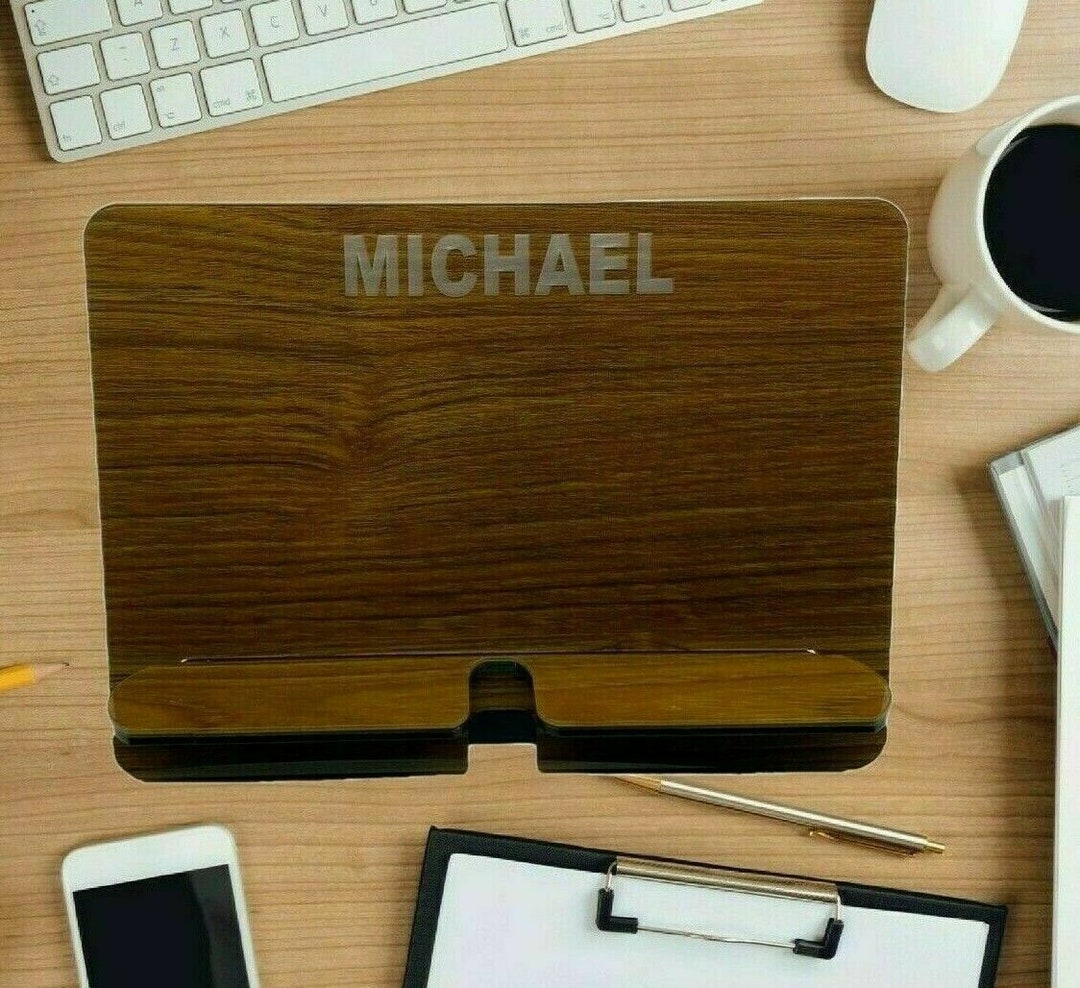 Tablet iPad Holder Stand Custom Desktop Organizer Personalized Free ...