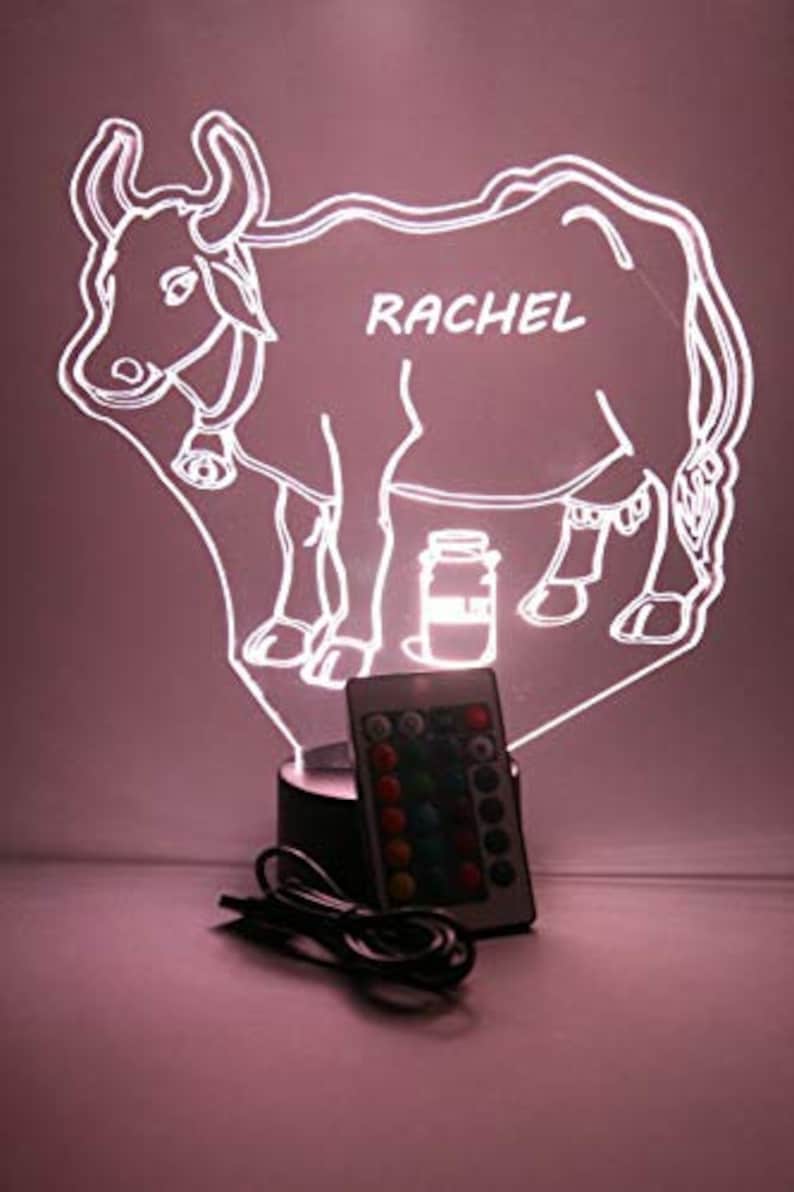 Cow Calf Bull Farm Animal Milk Night Light up LED Personalized - Etsy