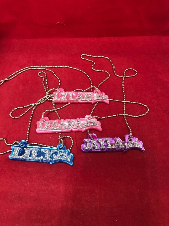 Name Necklace Nameplate Laser Cut Personalized Dazzling Name | Etsy
