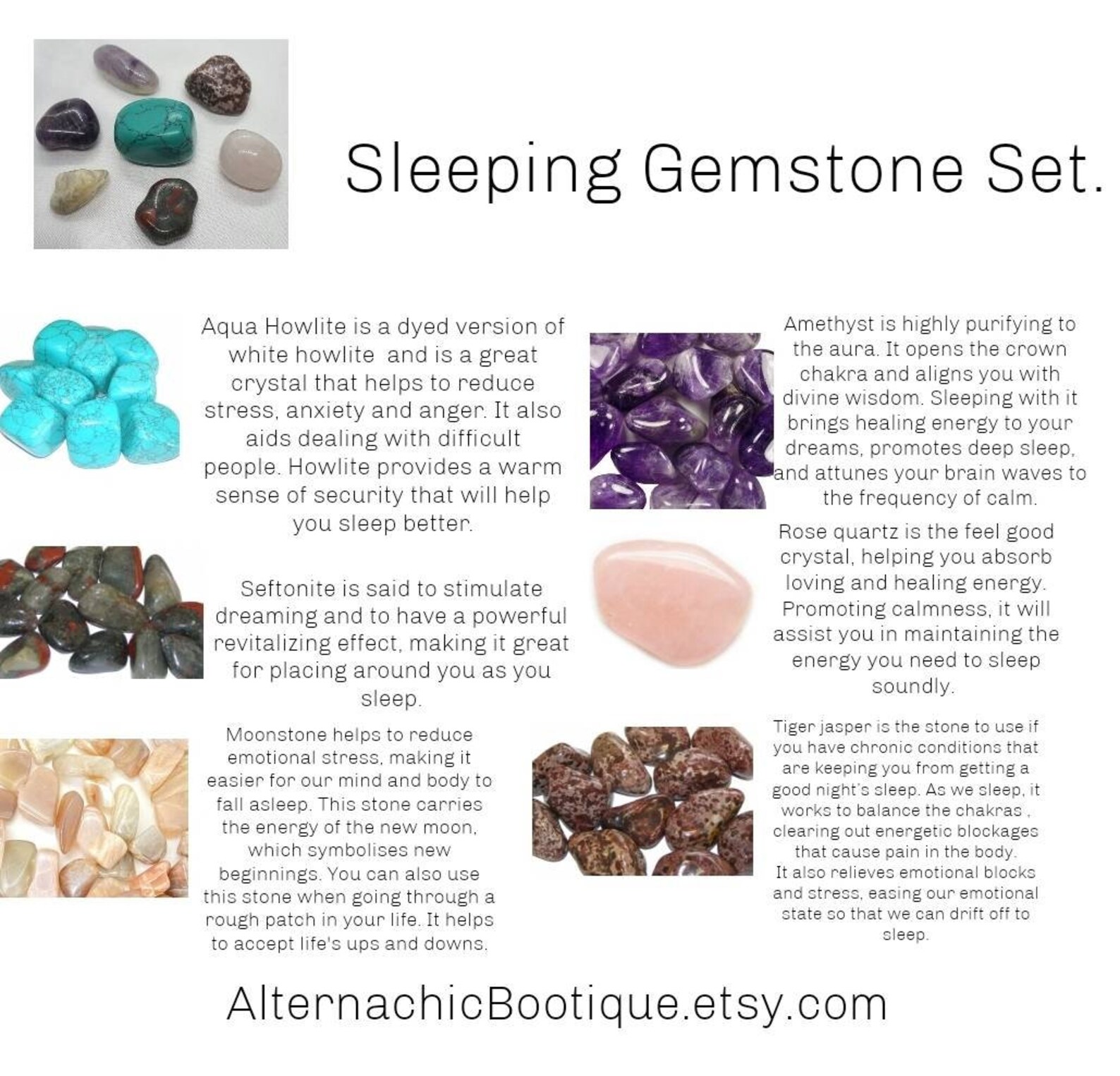 Sleeping Crystals Tumbed Natural Gemstones Help Sleep. | Etsy