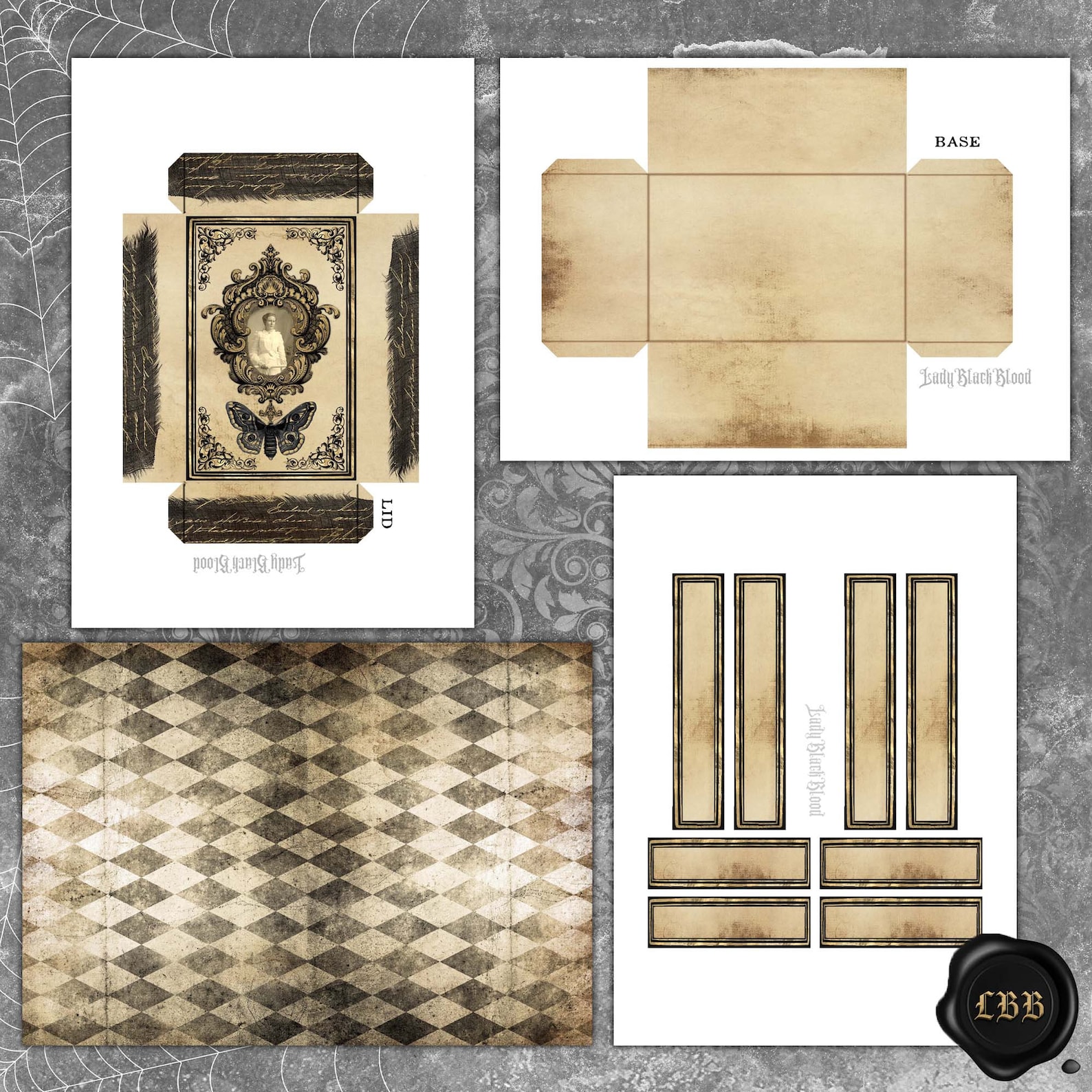 Ephemera Storage Box Gothic Box Printable Box Victorian - Etsy