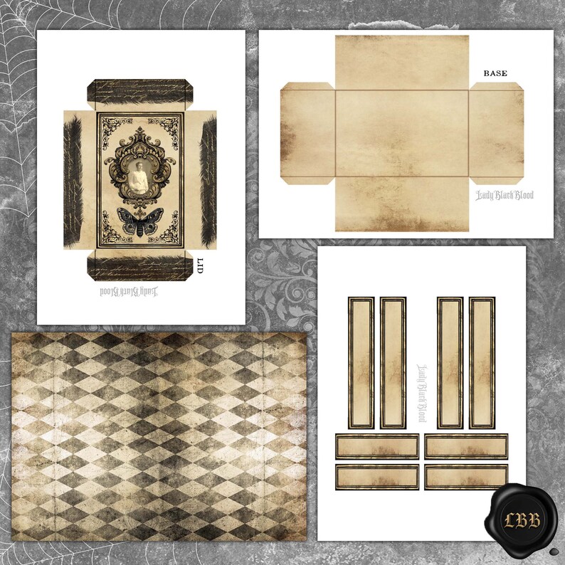 Ephemera Storage Box Gothic Box Printable Box Victorian - Etsy