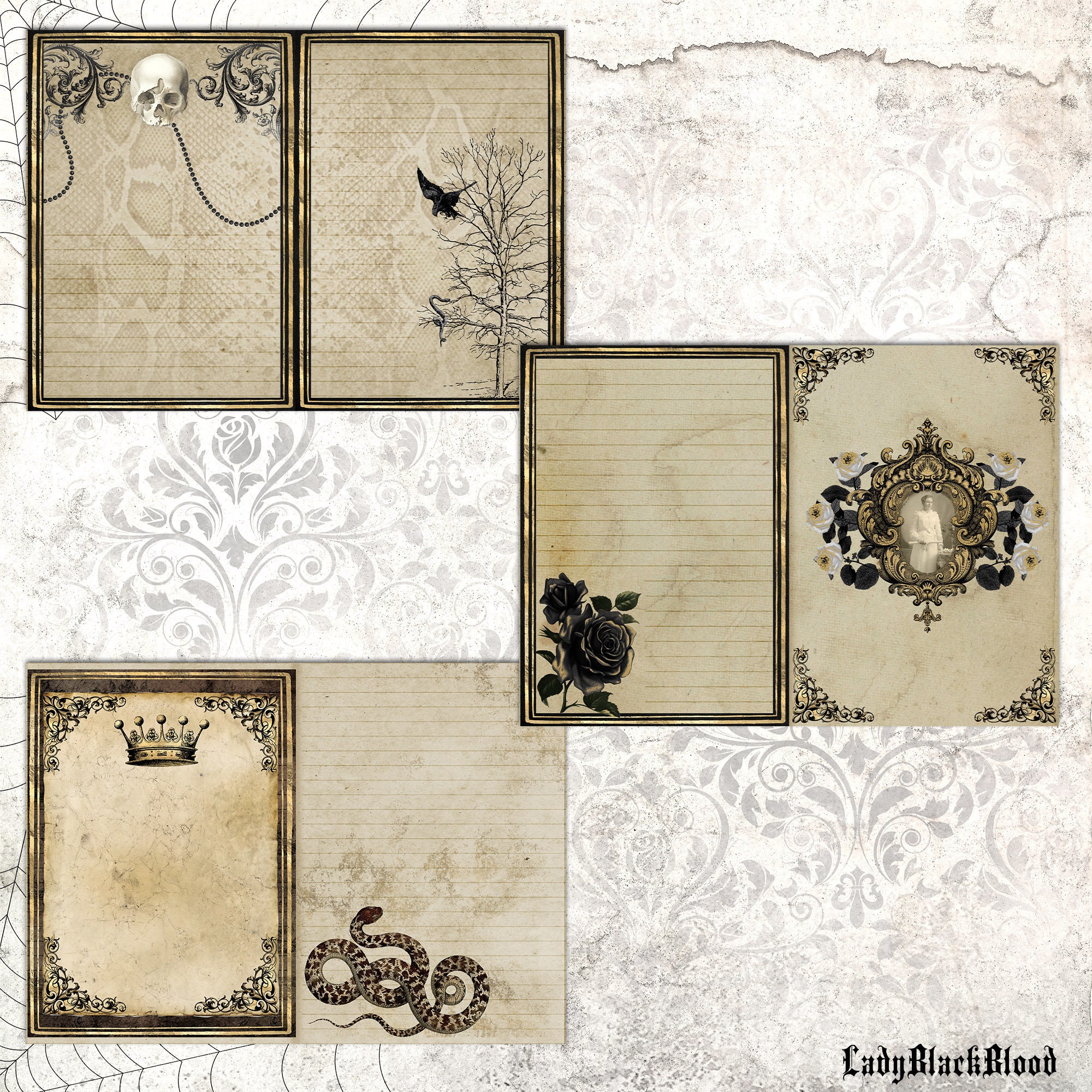 Mors Mortiferum Junk Journaling Kit Journal Backgrounds | Etsy