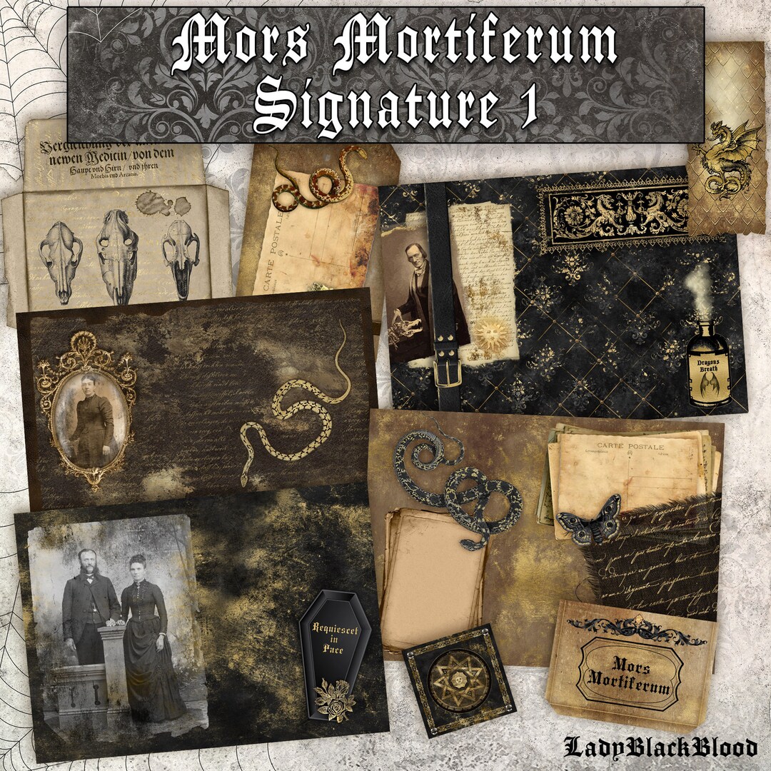 Mors Mortiferum Junk Journaling Kit, Junk Journal Pages, Embellishments ...
