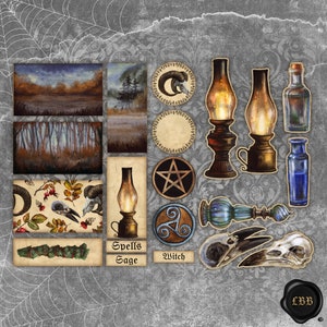 The Witch's Lair Tag Book, Mini Witch Book, Junk Journal. - Etsy