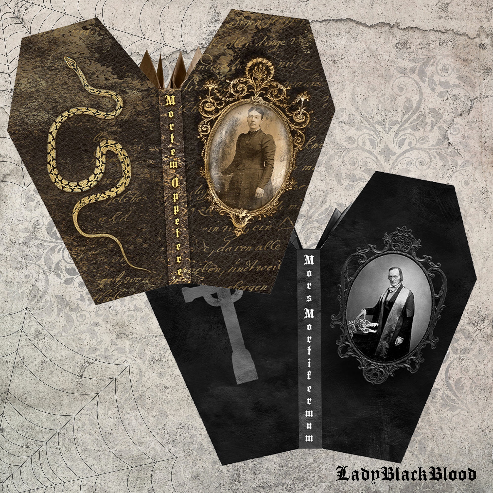 Coffin Box and Coffin Books, Gothic, Occult,oddity,printable Coffin Box ...