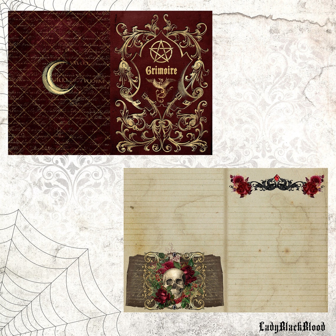 Mors Mortiferum Junk Journaling Kit Journal Backgrounds | Etsy