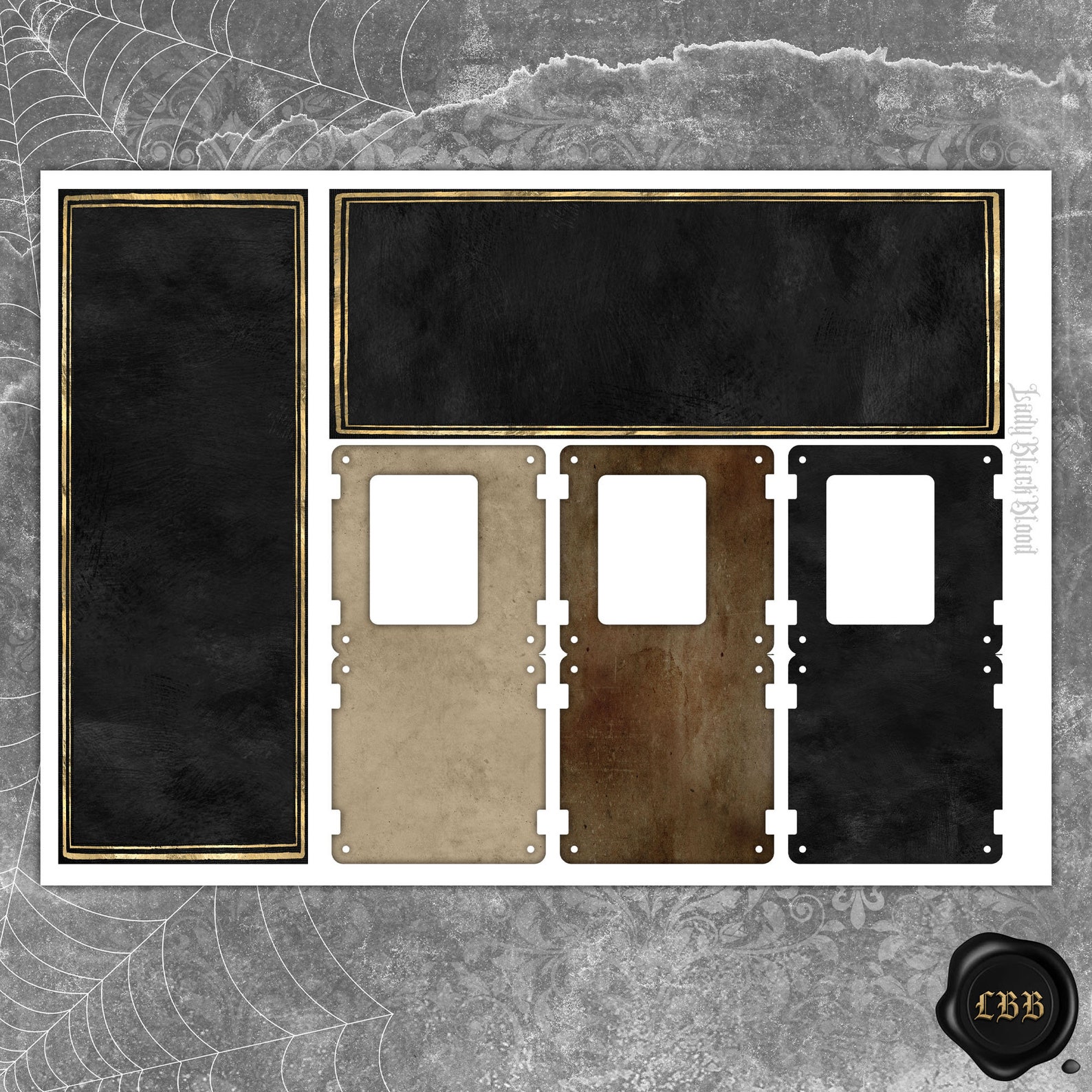 Gothic Folder, Ephemera Storage Folder, Mini Folder, Printable Folder ...