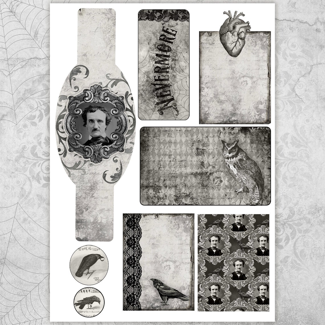 Nevermore Edgar Allan Poe Themed Journaling & Scrapbooking - Etsy