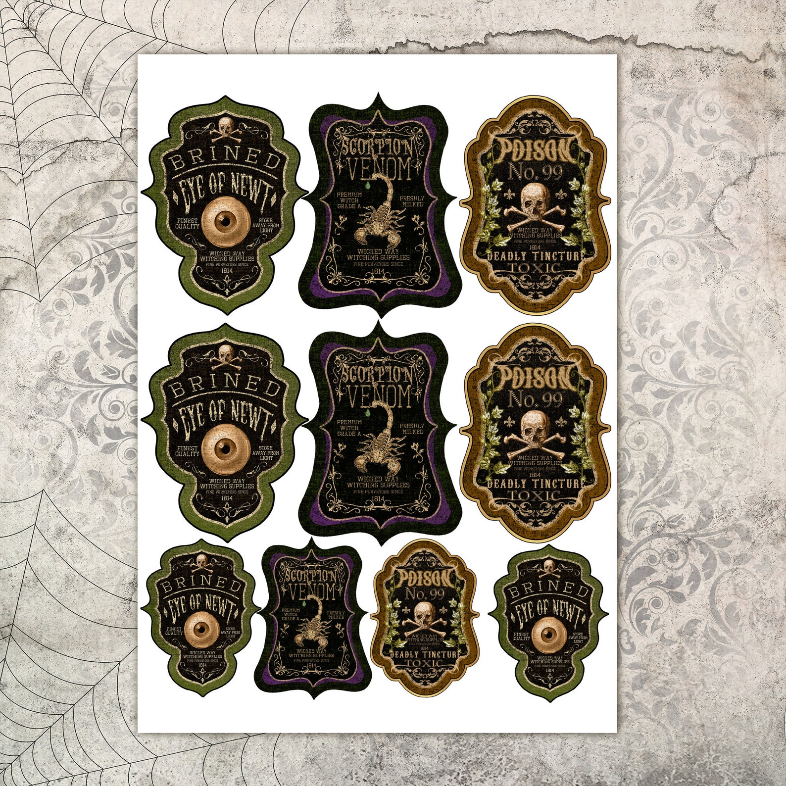 Halloween Potion Bottle Labels,haloween Decor, Apothecary Bottle Labels ...