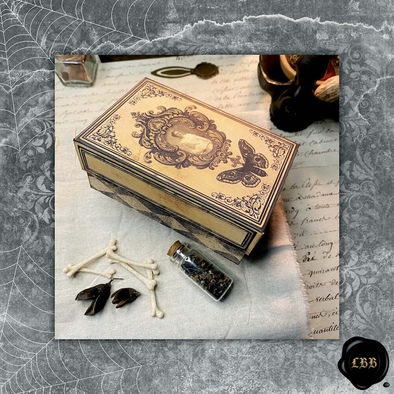 Ephemera Storage Box, Gothic Box, Printable Box, Victorian Style Box ...
