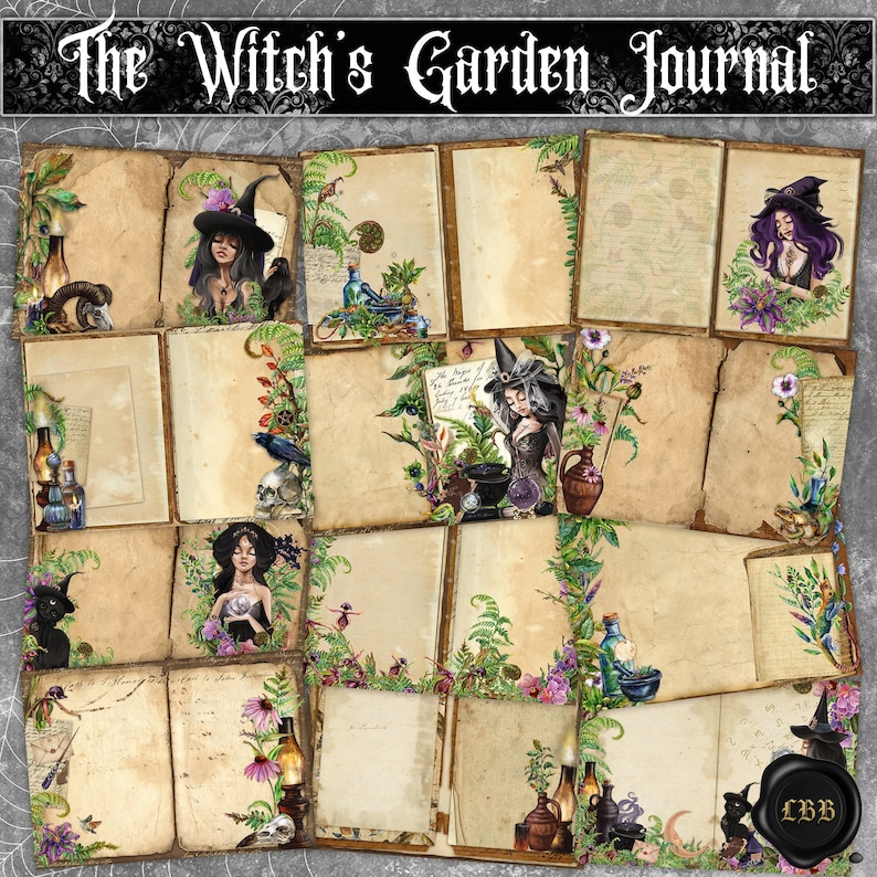 The Witch's Garden Journal. Printable Witchy Journal Pages | Etsy
