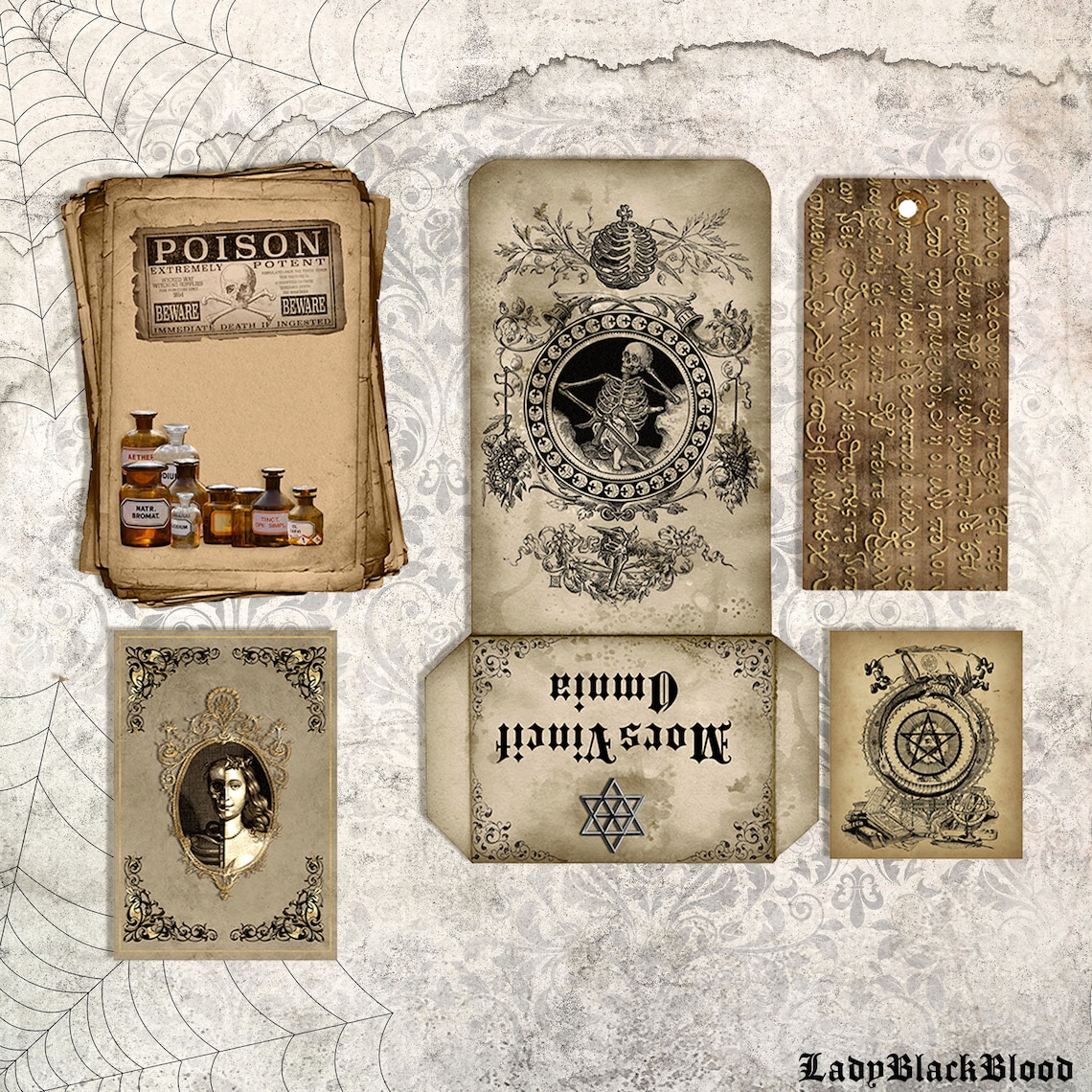 Mors Mortiferum Junk Journaling Kit, Junk Journal Pages, Embellishments ...