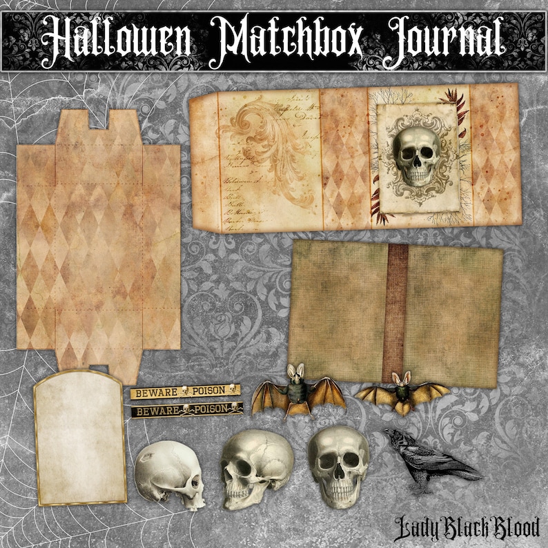 Halloween Matchbox Journal Mini Journal Mini Halloween - Etsy