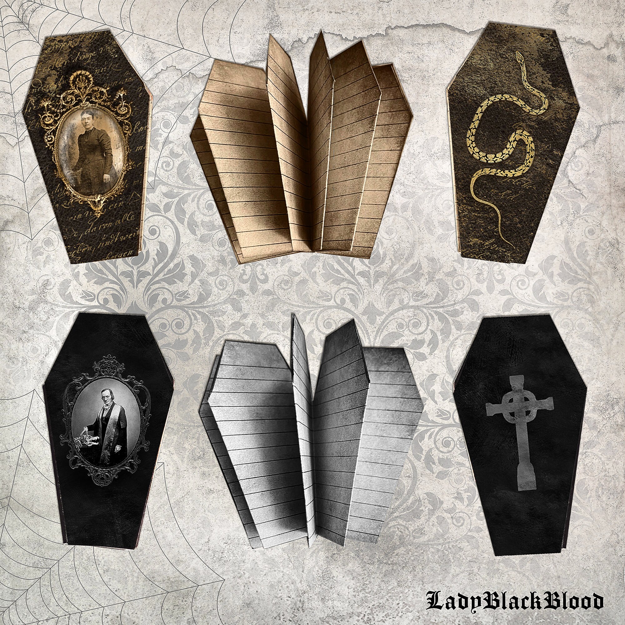 Coffin Box and Coffin Books, Gothic, Occult,oddity,printable Coffin Box ...