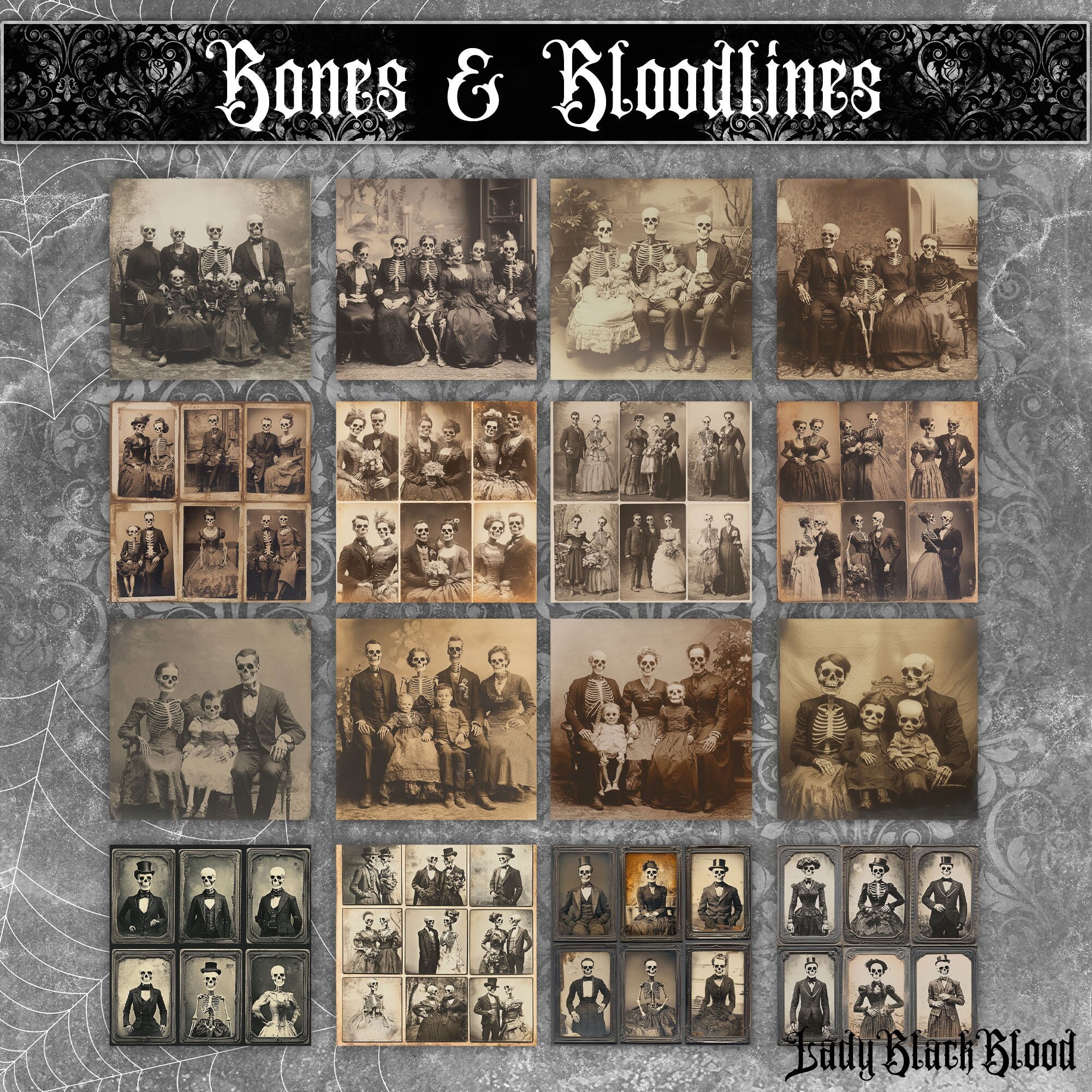 Bones & Bloodlines, Gothic, Skeleton Family Portraits, Gothic Ephemera ...
