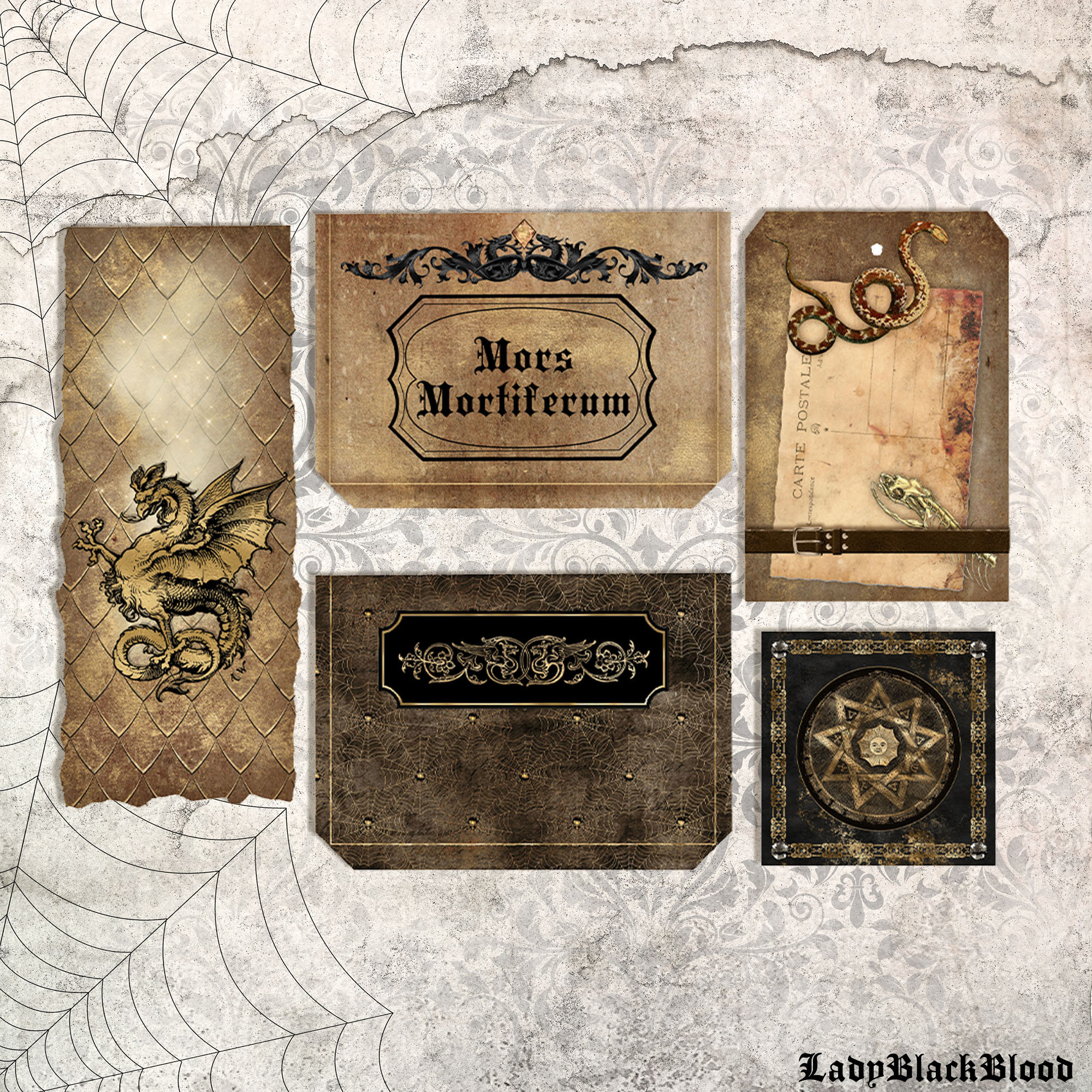 Mors Mortiferum Junk Journaling Kit, Junk Journal Pages, Embellishments ...