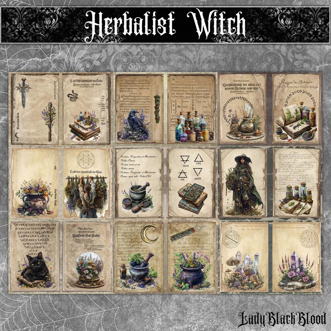 The Herbalist Witch Journal. Printable Witchy Journal Pages for Junk ...