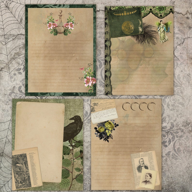 The Green Witch Journal Pages U.S Letter 8.5x11 Green - Etsy