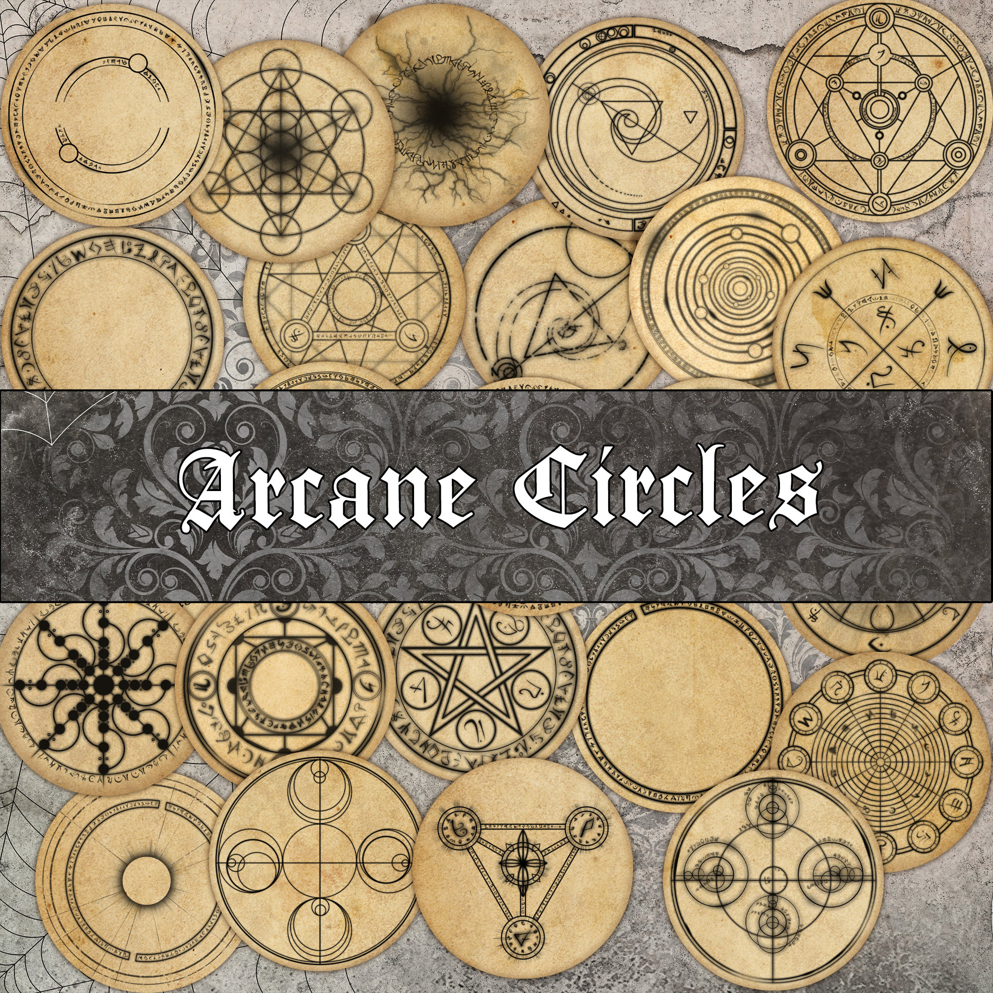 Arcane Circles 24 Magick Circles, in Jpeg and Png,magick Journal Embellishments, Crafting ...