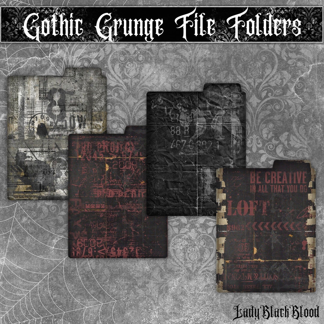 Gothic Grunge File Folders, File Folders for Your Junk Journals ...