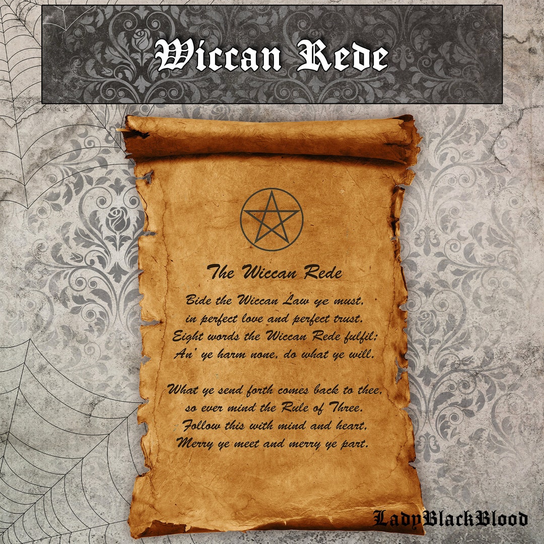 Wiccan Rede Scroll, Scroll Background, Vintage, Witchcraft, Wall Decor, Book of Shadows,a4, Jpeg ...