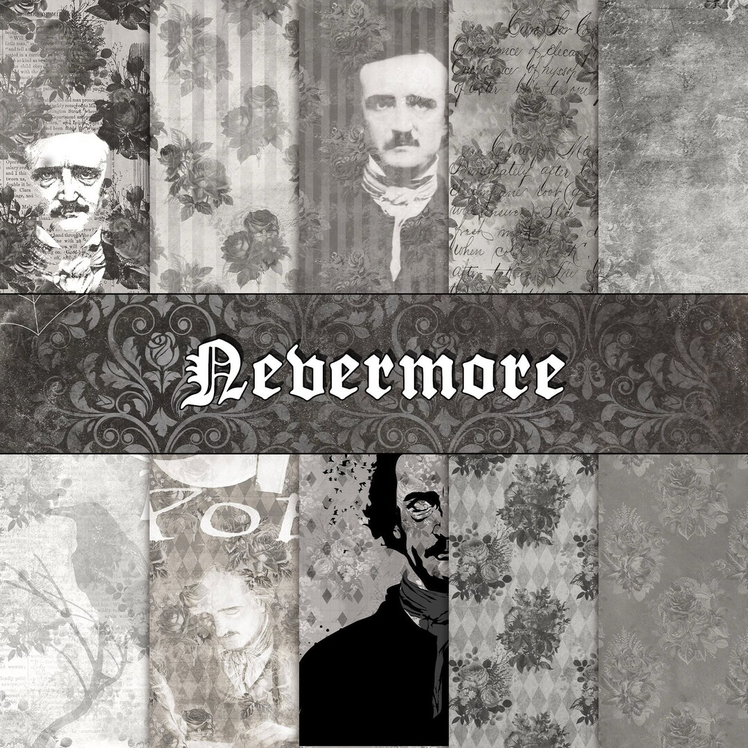 Nevermore, Edgar Allan Poe Themed Journaling & Scrapbooking Kit, Cards ...