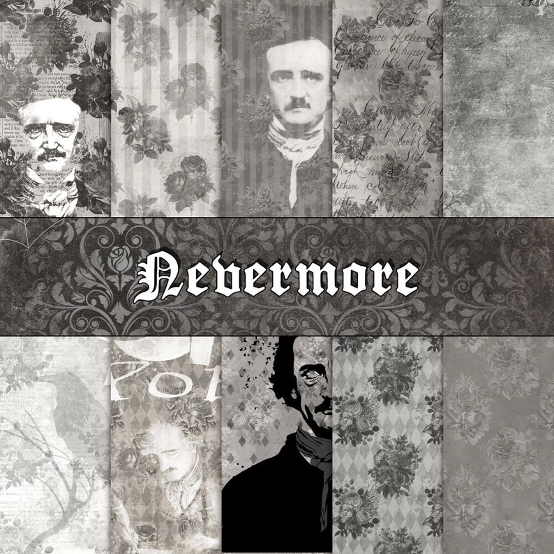 Nevermore Edgar Allan Poe Themed Journaling & Scrapbooking - Etsy