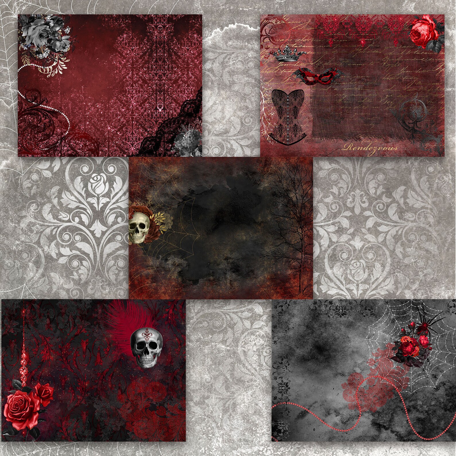 Rendezvous Gothique Journal Pagescollage Sheets Envelopes - Etsy