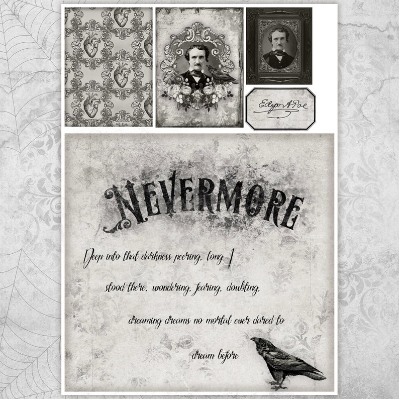 Nevermore Edgar Allan Poe Themed Journaling & Scrapbooking - Etsy