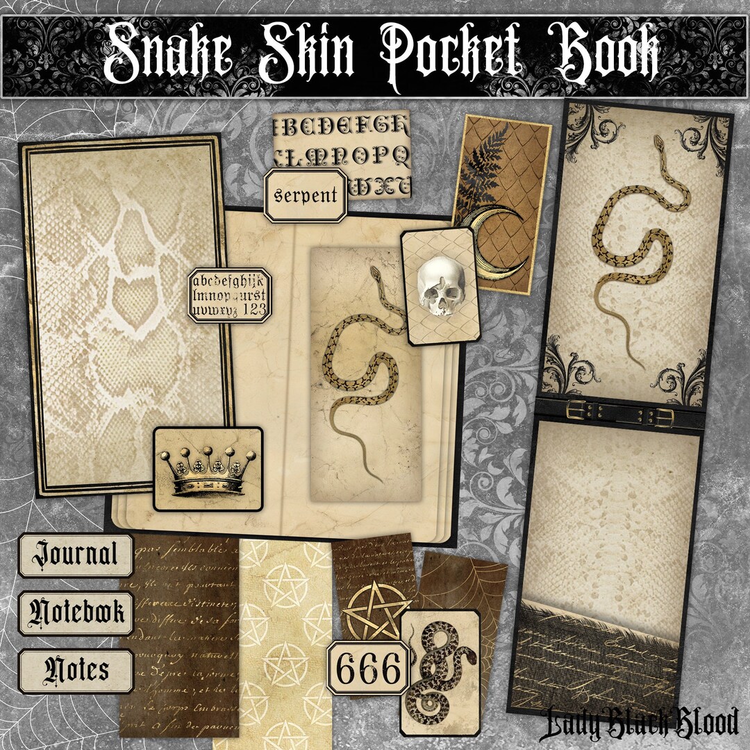 Snake Skin Pocket Book, Mini Note Book, Pocket Note Book, Pocket Book ...