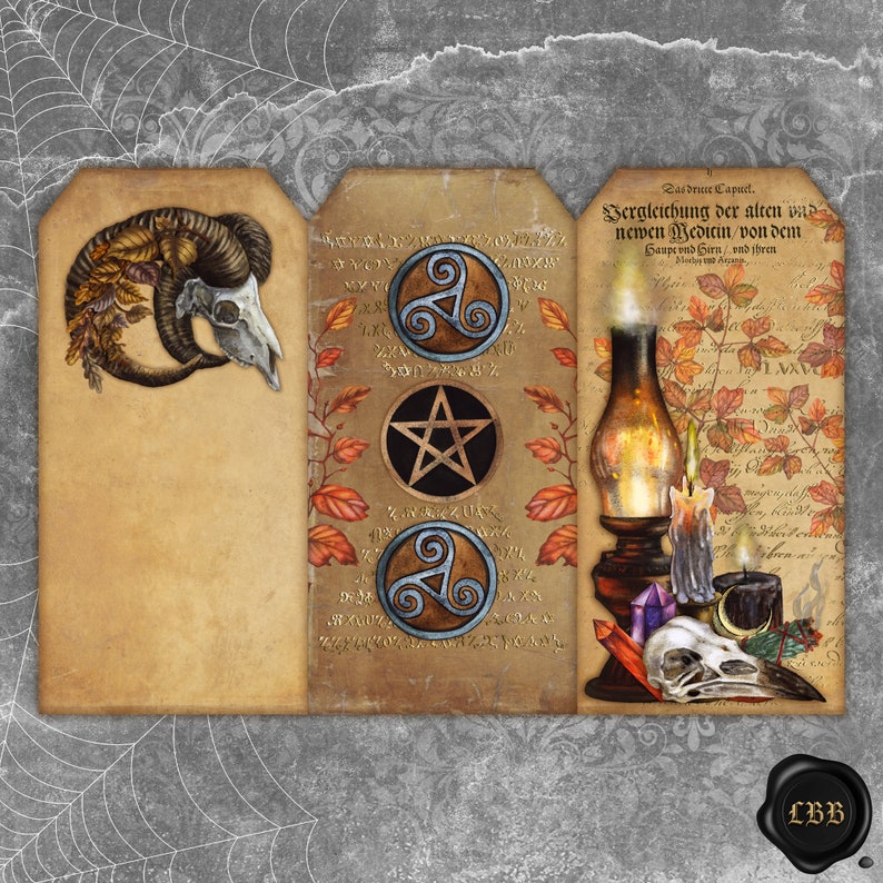 The Witch's Lair Tag Book, Mini Witch Book, Junk Journal. - Etsy