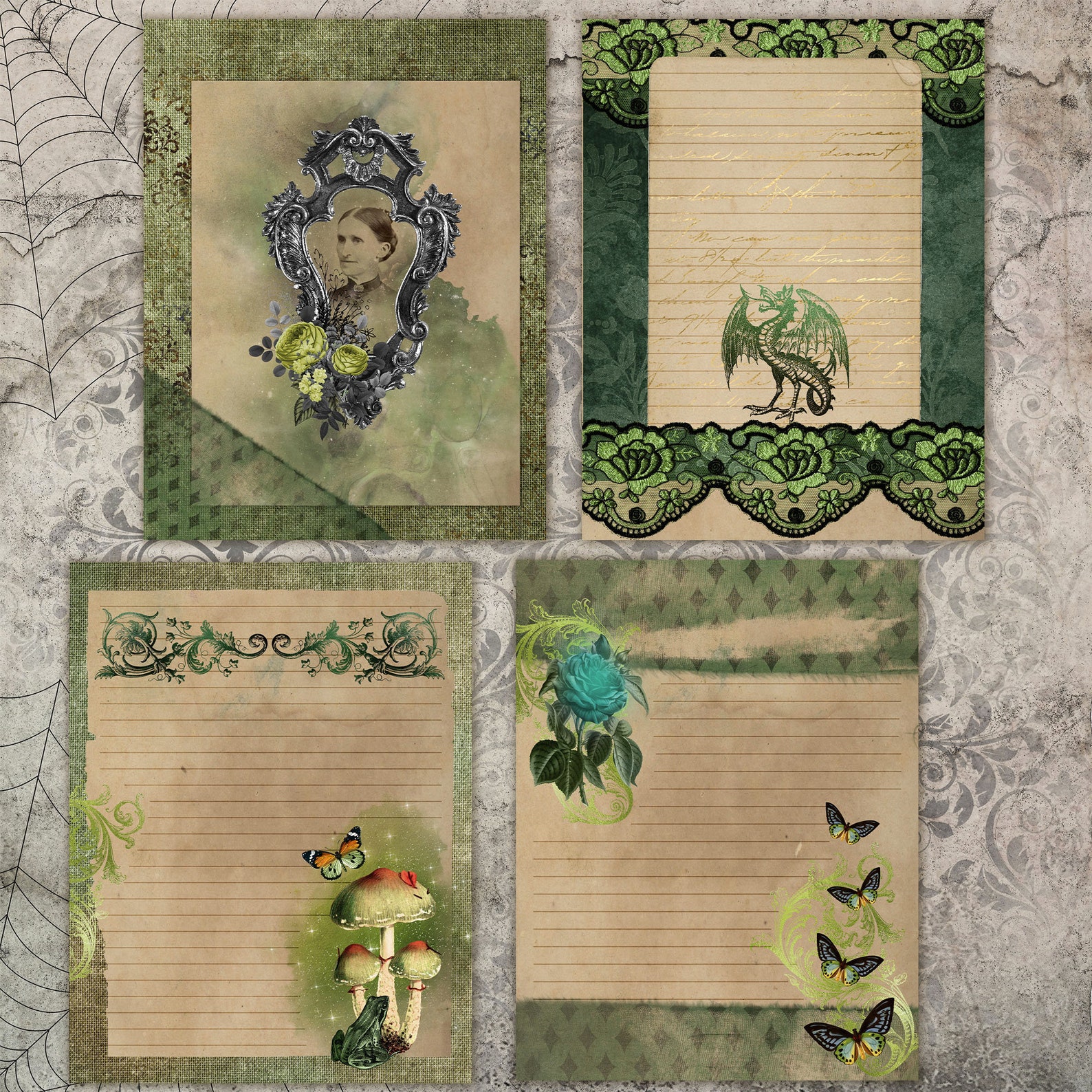 The Green Witch Journal Pages U.S Letter 8.5x11 Green - Etsy