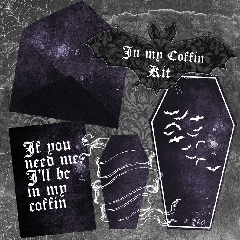 Gothic Cards and Envelope Sethalloween Cards Note Card and | Etsy