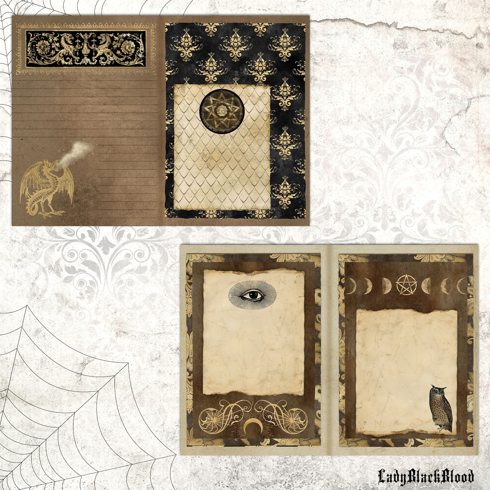 Mors Mortiferum Junk Journaling Kit Journal Backgrounds | Etsy