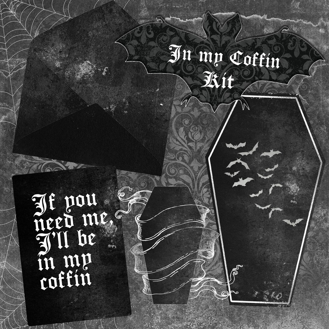 Gothic Cards and Envelope Set,halloween Cards, Note Card and Tag Kit ...