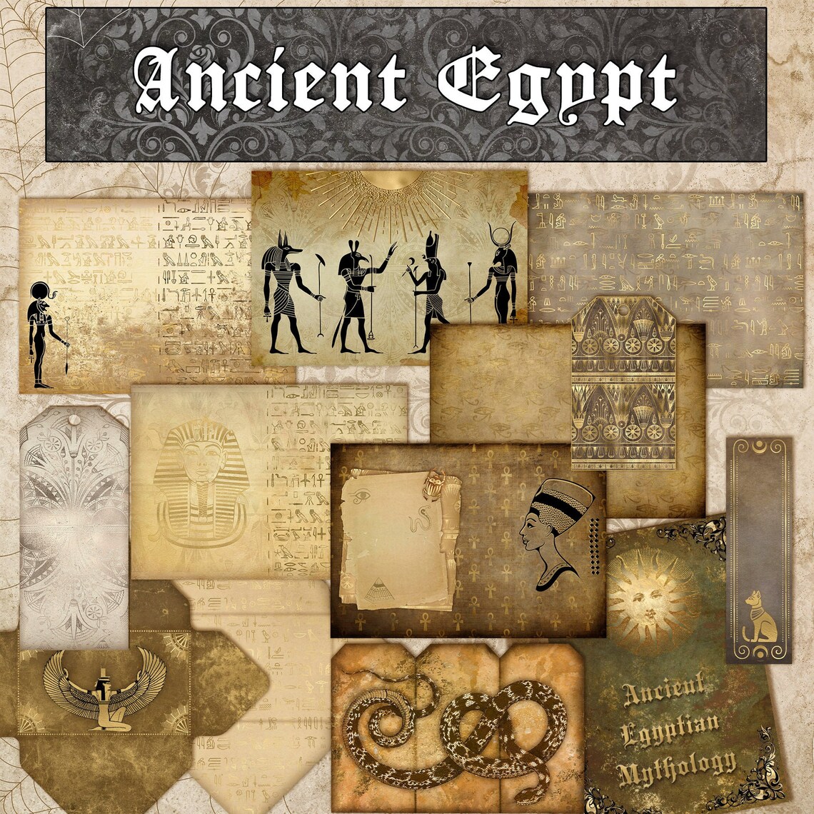 Ancient Egypt Decorative paper Scrapbook Journal pages | Etsy