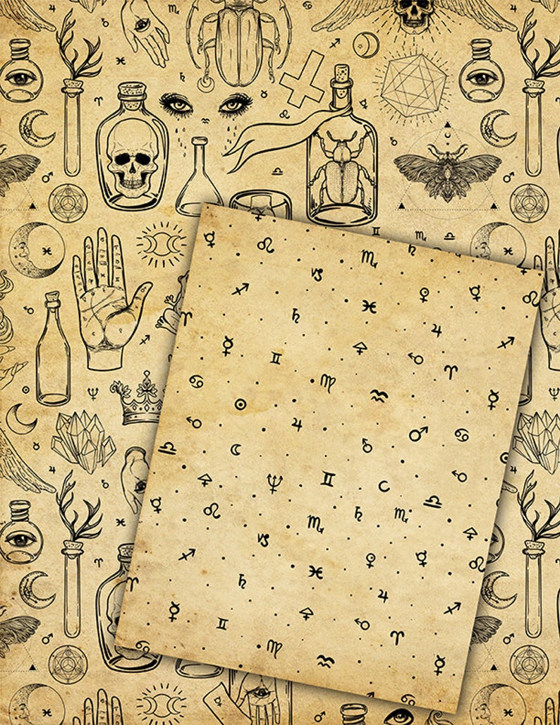 8.5x11,alchemymagic Seamless Pattern,printable Paper Pack,decorative ...