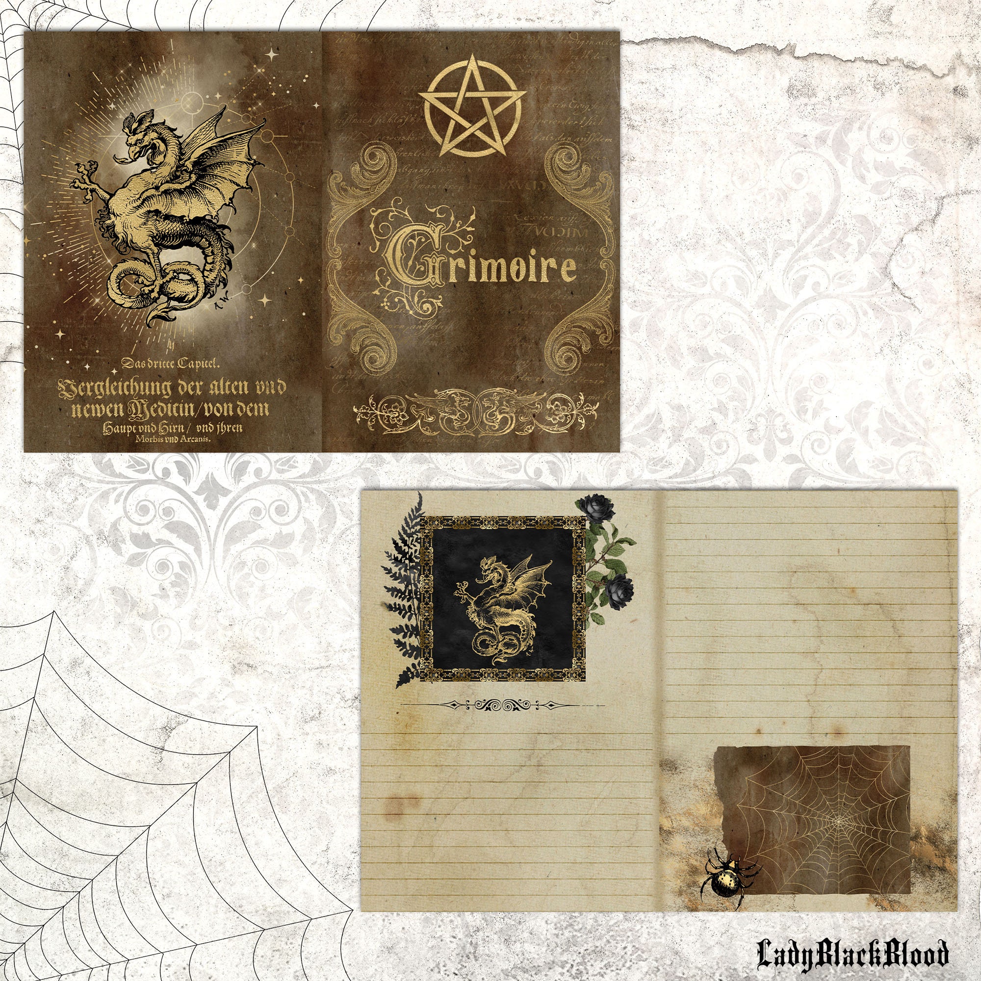 Mors Mortiferum Junk Journaling Kit Journal Backgrounds | Etsy