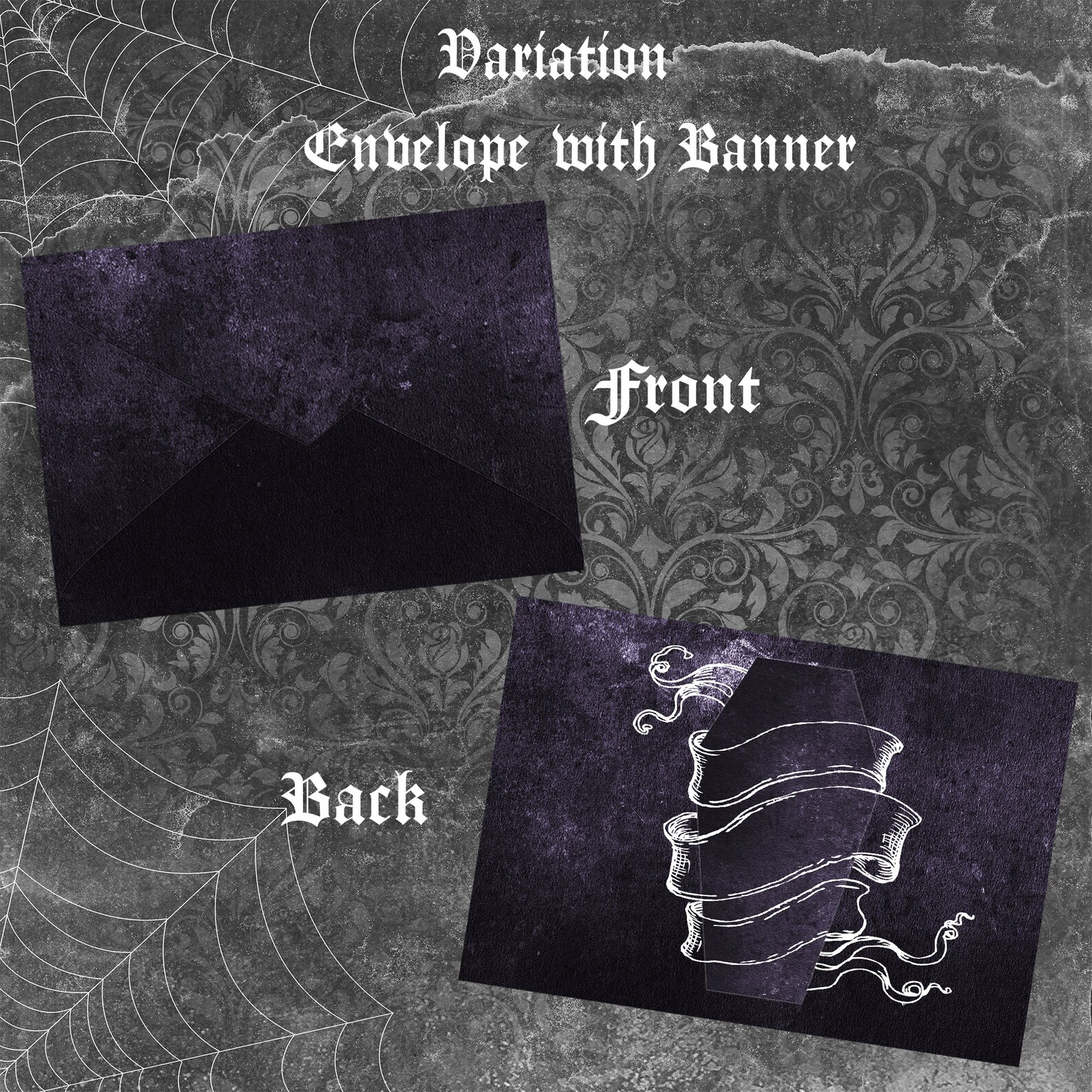 Gothic Cards and Envelope Sethalloween Cards Note Card and | Etsy