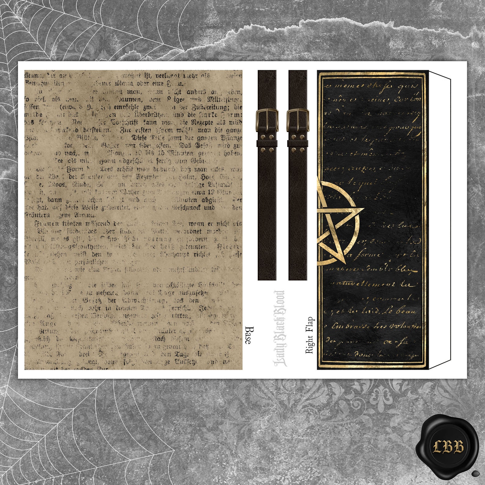 Gothic Folder, Ephemera Storage Folder, Mini Folder, Printable Folder ...