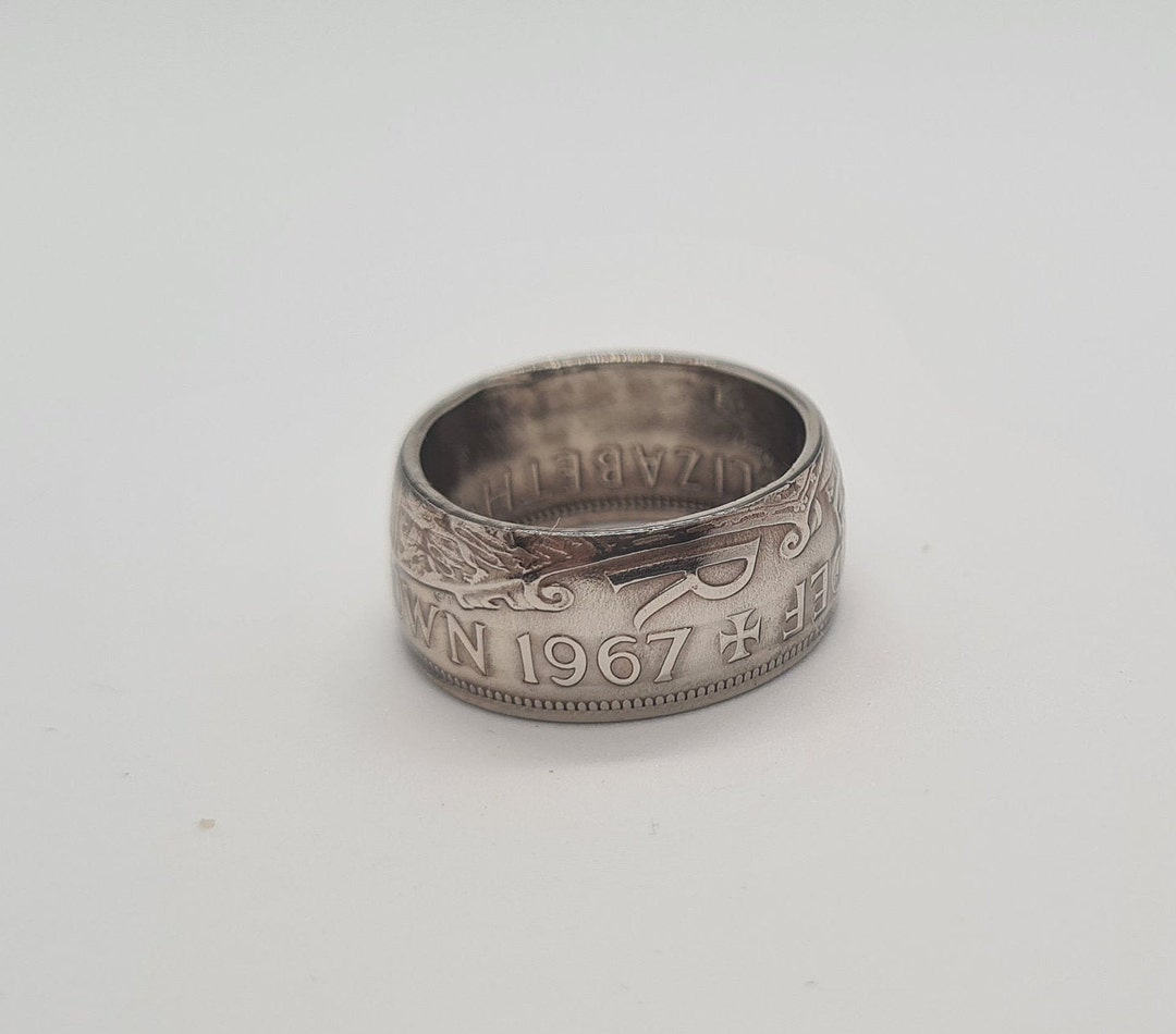 Bague de monnaie, demi-couronne, 1967 Taille U - Etsy France