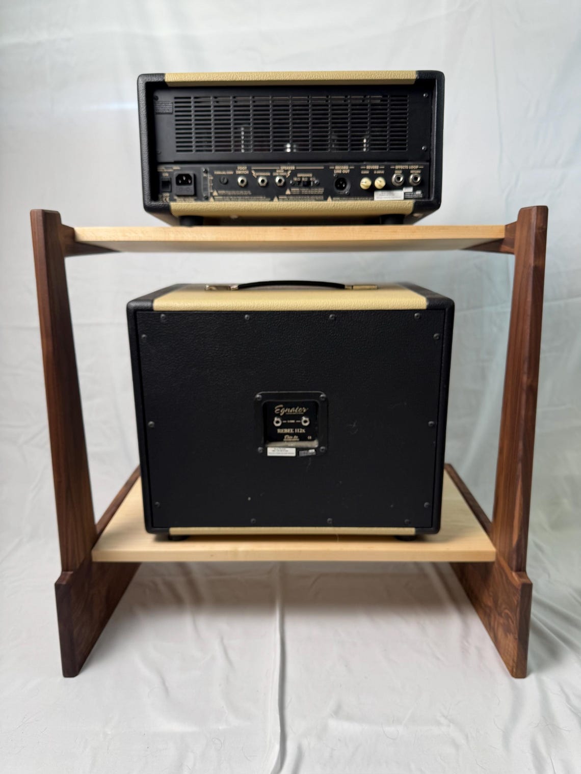 Handcrafted Walnut Guitar Amp Stand With Pedalboard Storage - Etsy