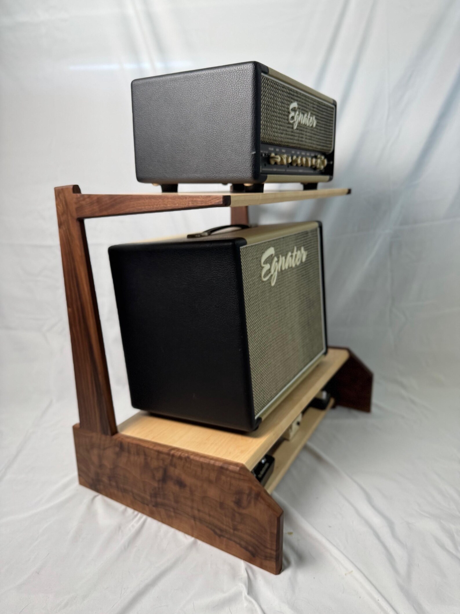 Handcrafted Walnut Guitar Amp Stand With Pedalboard Storage - Etsy