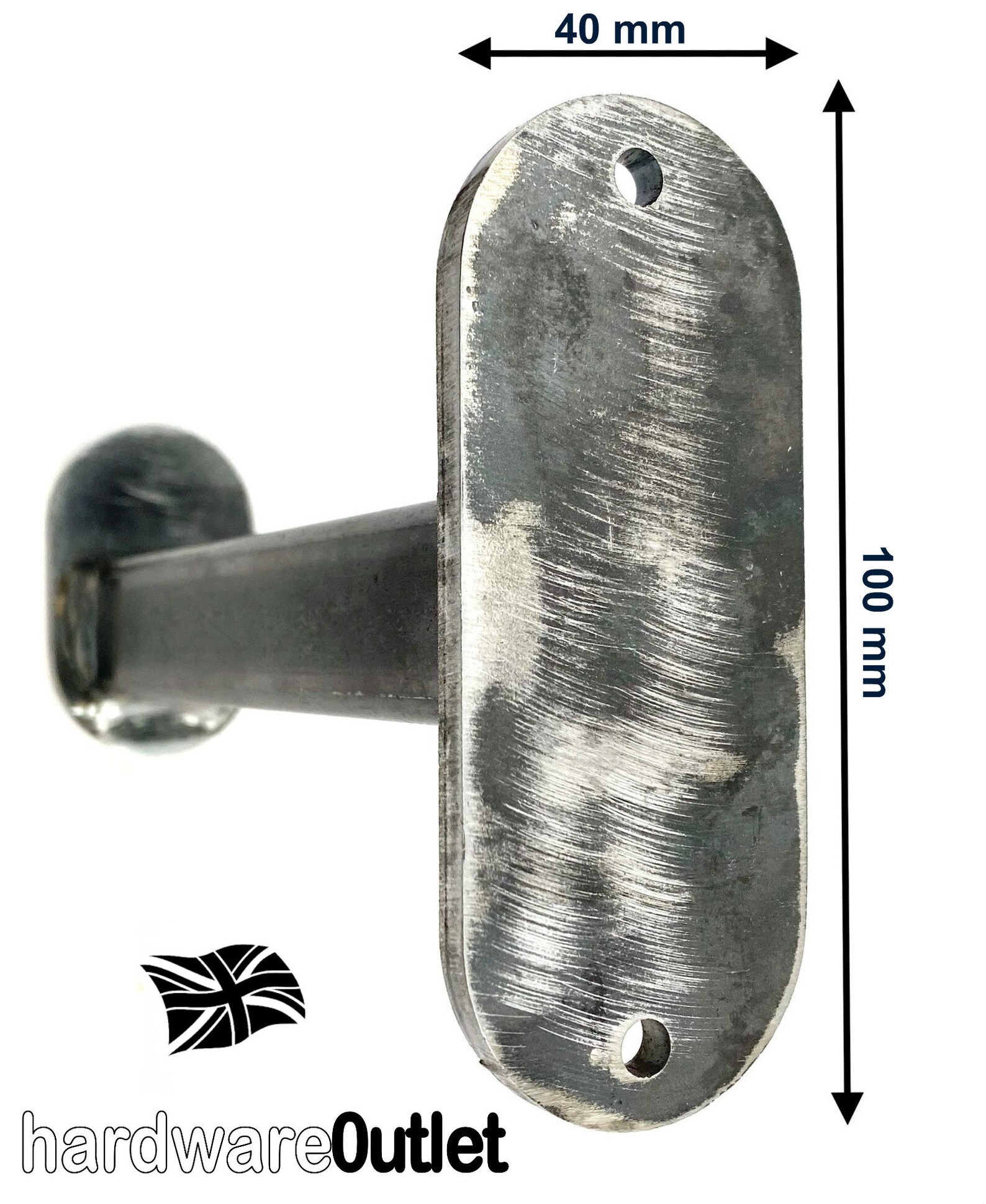 Super Strong Shelf Bracket 25x25 Welded Steel Box Section Oval Ends ...