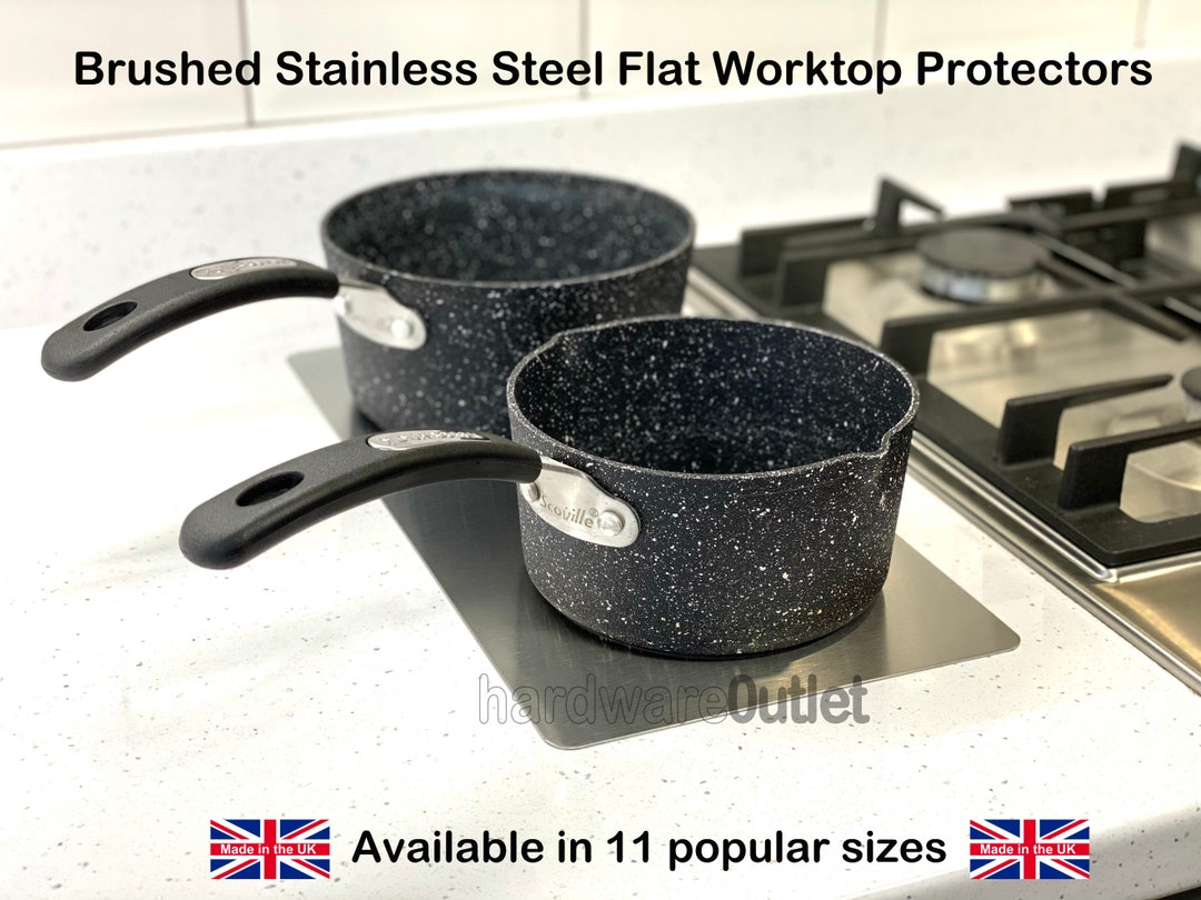 Worktop Protector FLAT Brushed Stainless Steel Cutting Board Hot Pan ...