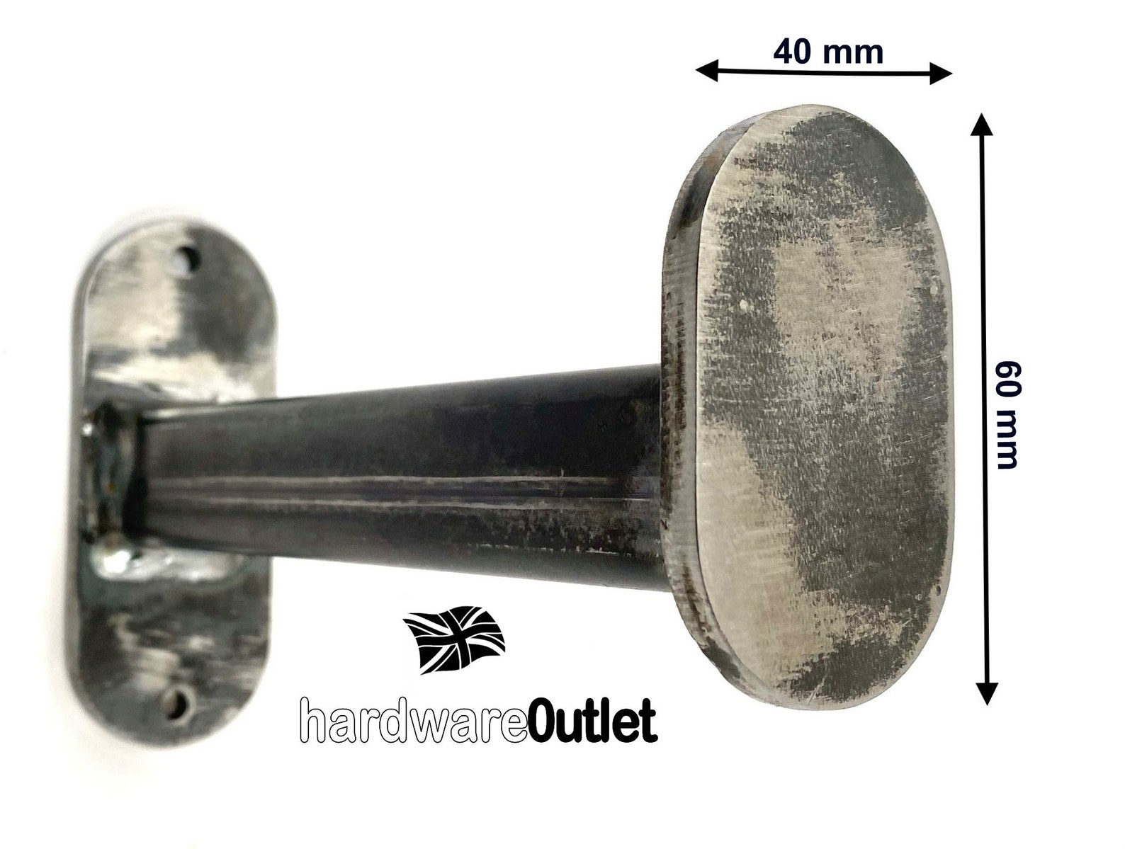 Super Strong Shelf Bracket 25x25 Welded Steel Box Section Oval Ends ...