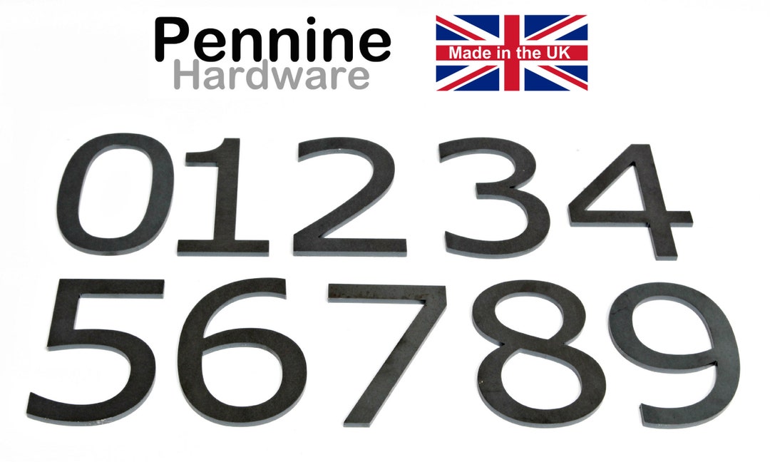 300 mm House Door Unit Numerals Numbers Verdana Text Laser Cut 4.0 mm ...