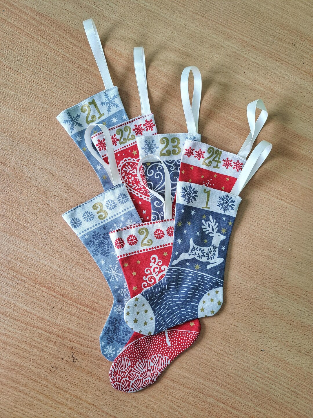 Stocking Advent Calendar, Reusable Advent Calendar, Fabric Advent ...